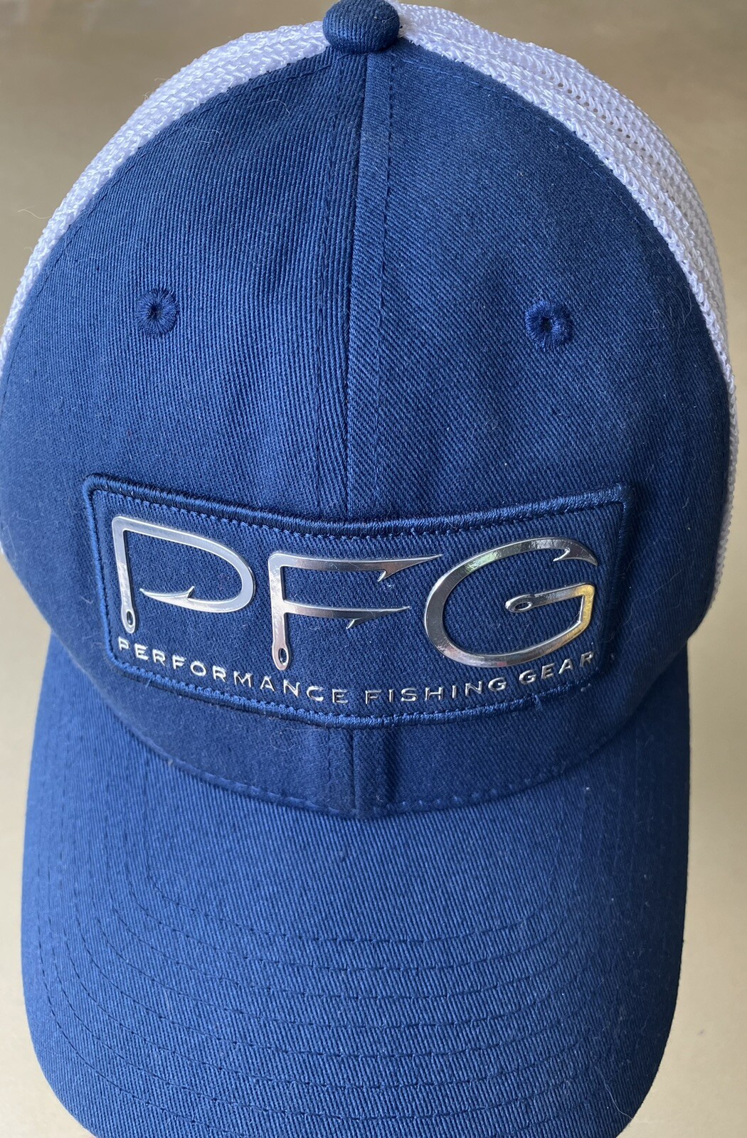 PFG Hat Performance Fishing Gear Cap Fitted Small - Medium Blue White ...
