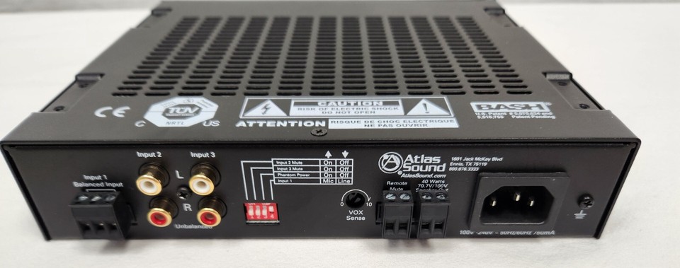 ATLAS SOUND MA40G COMMERCIAL MIXER AMPLIFIER | eBay