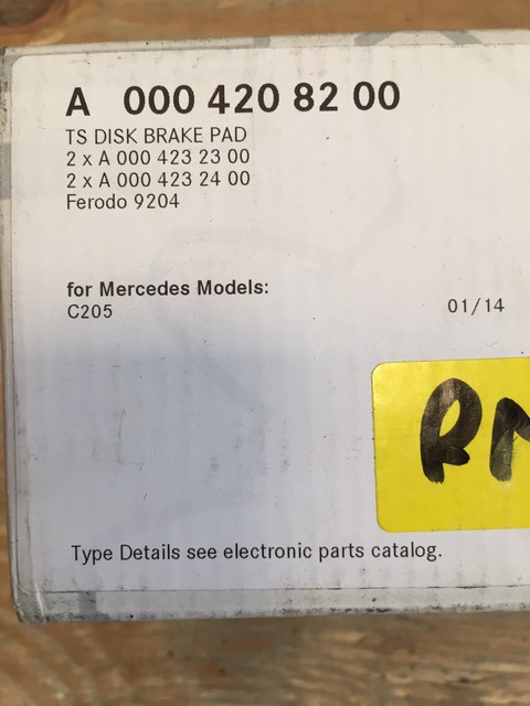 Genuine MERCEDES BENZ C Class Rear Break Pads - A0004208200 for sale ...
