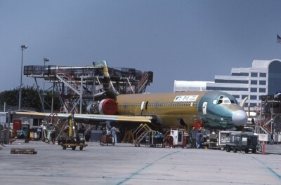 Boeing 717 Test plane T-1 Long Beach reg hidden - Kodachrome 35mm slide ...