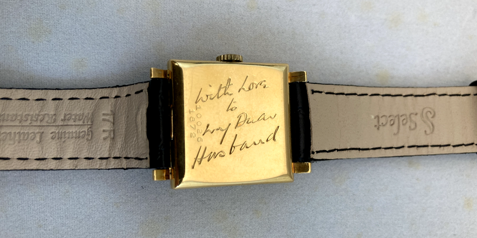 MEN'S 18K GOLD ROLEX WATCH ROMAN NUMERALS AND SUB-SECOND DIAL 1950's w ...