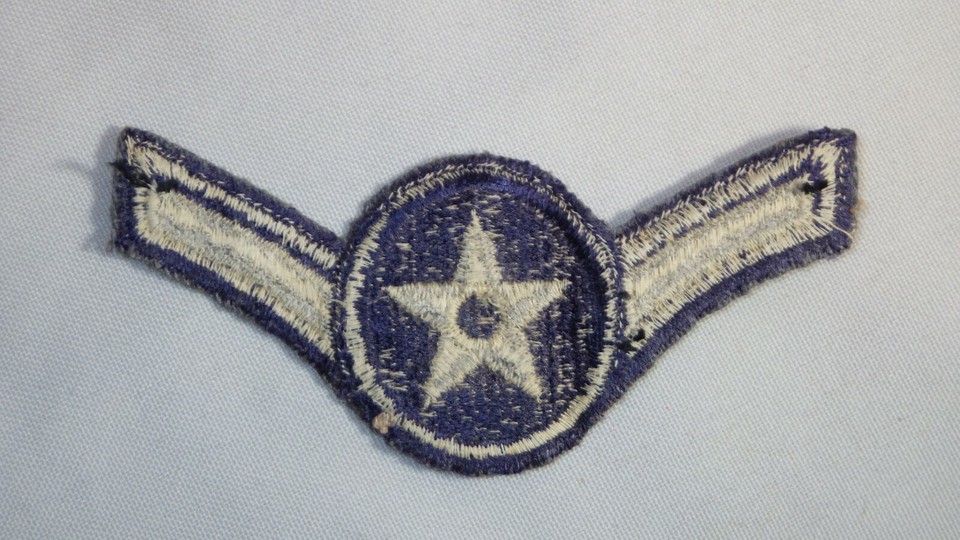 US Air Force Airman Patch Chevron Blue/White 1 Stripe 1 Star | eBay