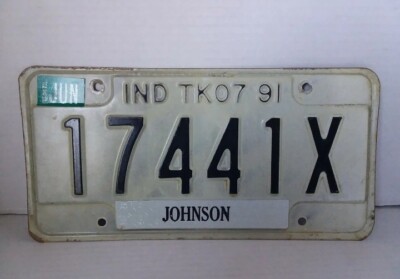 Indiana 1991 TK07 License Plate | eBay