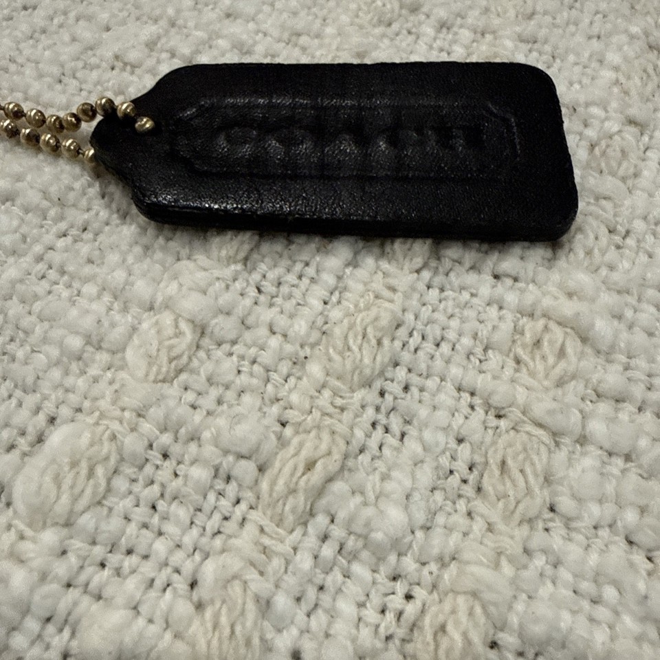 Vintage Coach Black leather Replacement Handbag Hang Tag Double Sided ...