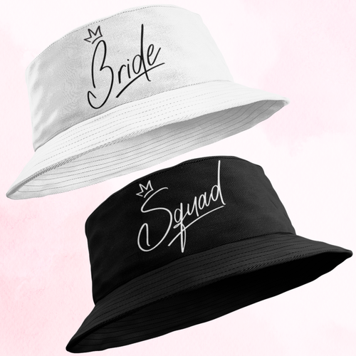 Bride Squad Bucket Hats Wedding Hen Party Headwear Gift Bridesmaids ...