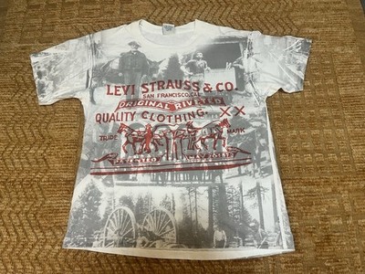 Vintage Levi’s Strauss Jeans All Over Print AOP Shirt Size Large Men’s ...