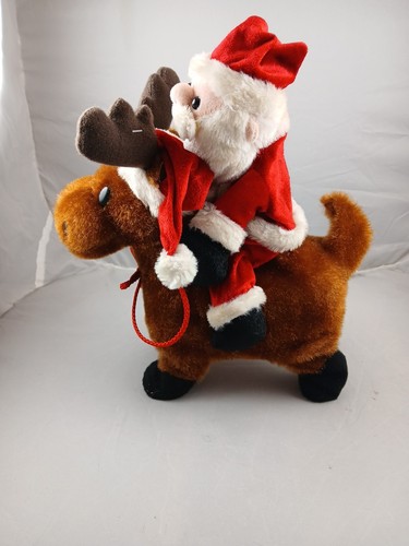 Singing Santa Claus and Back Flipping Reindeer Working Animated Plush ...