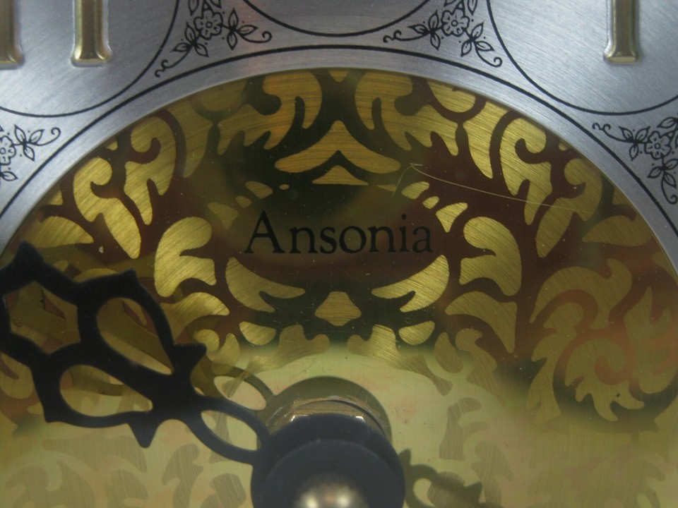 Vintage Ansonia Gold Medallion Mantle Clock #1345 c Bevelled Mirror AA ...