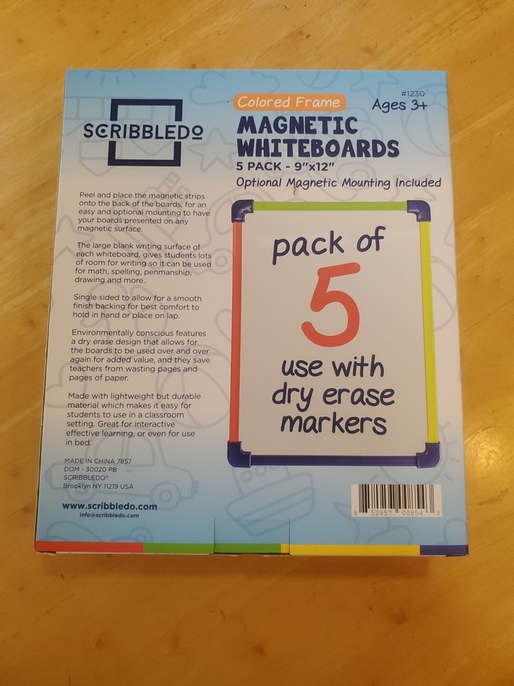 Pack of 5 Colored Frame Magnetic Whiteboards Dry Era... 852957008543| eBay