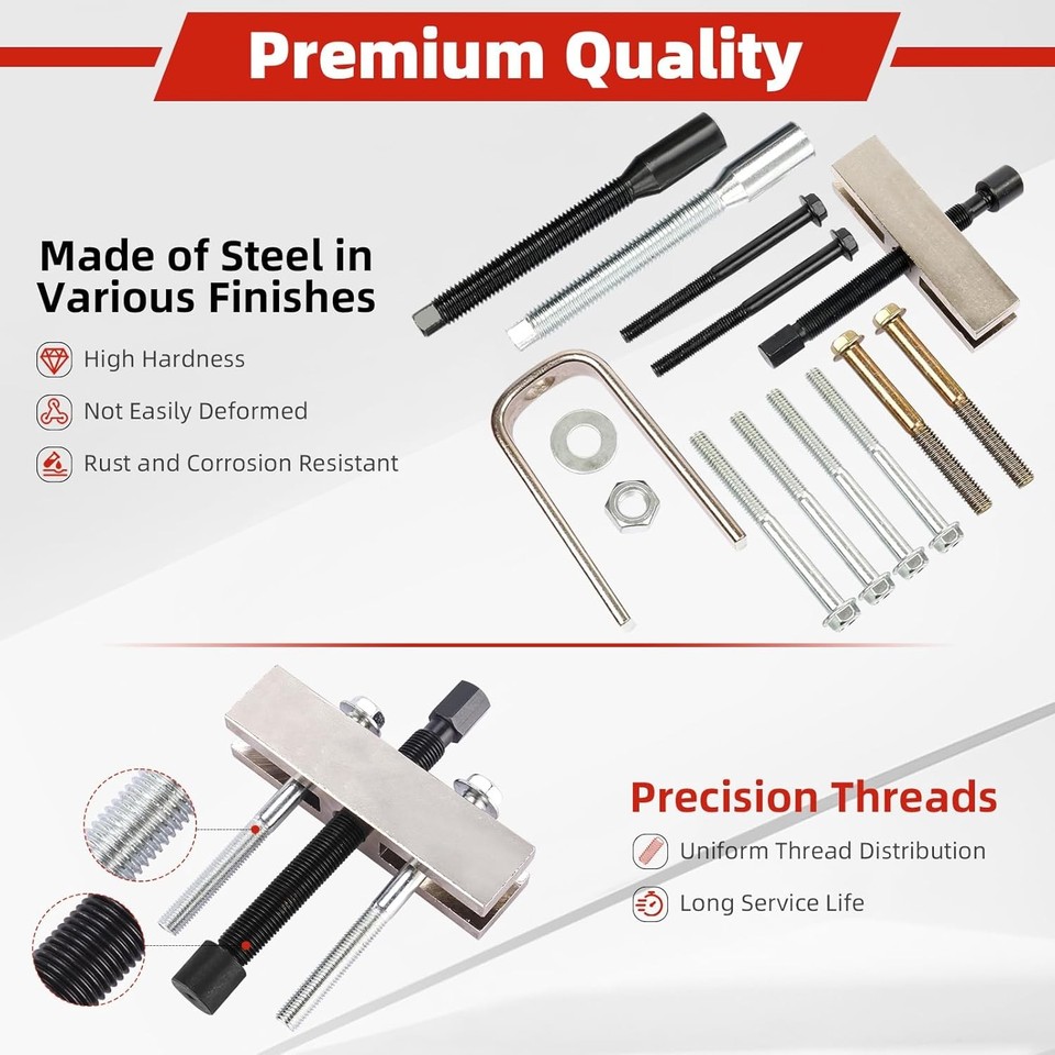 15Pcs Steering Wheel Puller Lock Plate Compressor Tool Set Installer ...