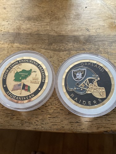 AFGHANISTAN & OAKLAND RAIDERS CHALLENGE COIN , OPERATION ENDURING ...