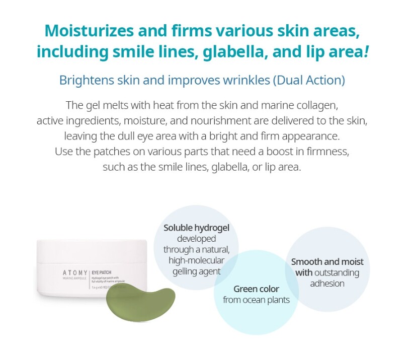 ATOMY Marine Ampoule Eye Patch 60 patches Under-Eye Patches Eye Pads K ...