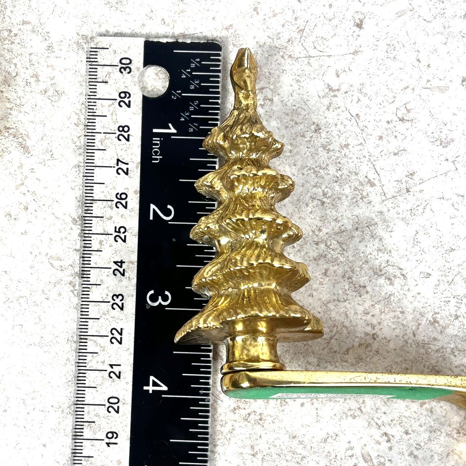 Brass Gold Christmas Tree Stocking Holders Set Of 2 Mantel Holiday ...
