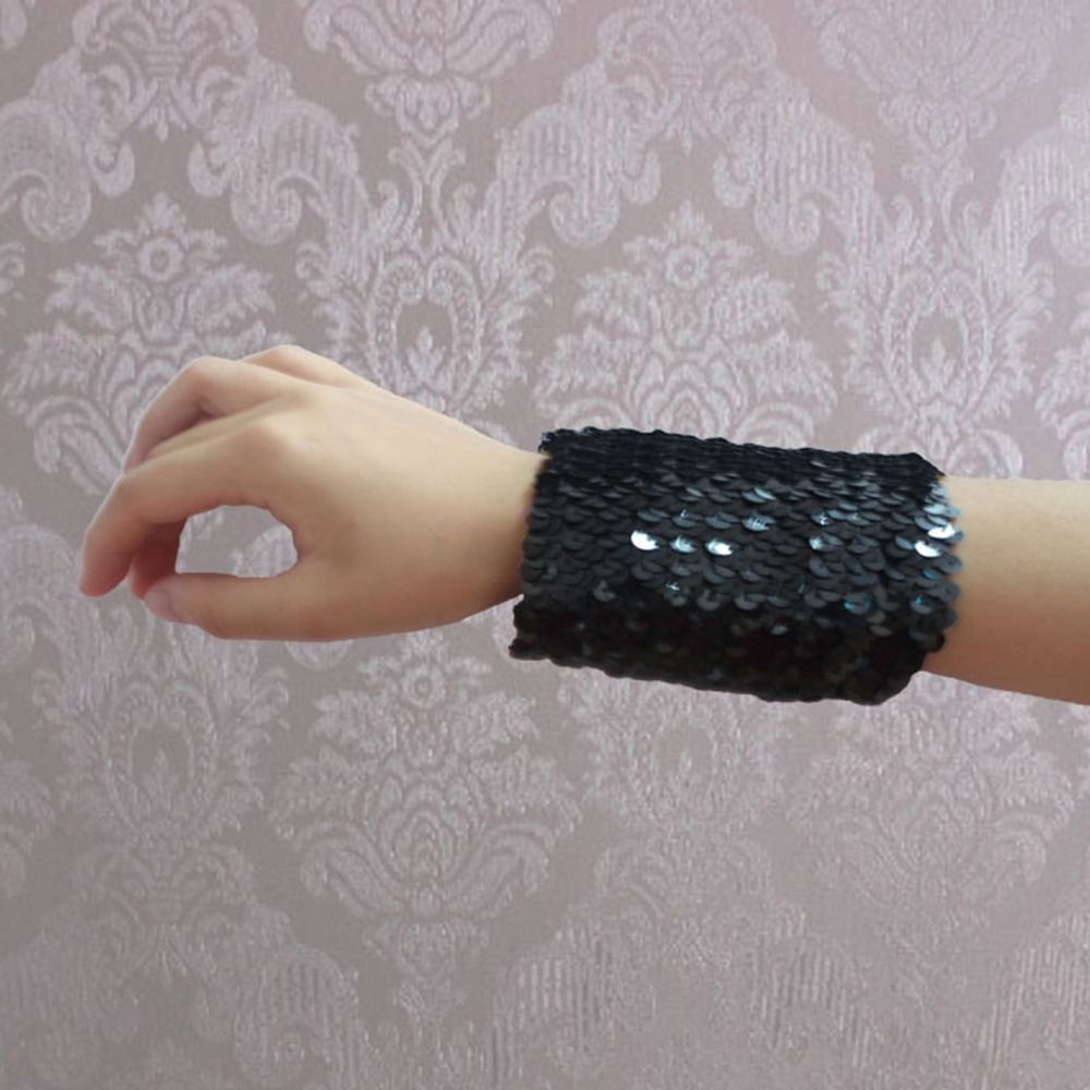 Stretchy Wrist Cuffs Sequin Dancing Hand Flower Fashion Wrist Bands ...