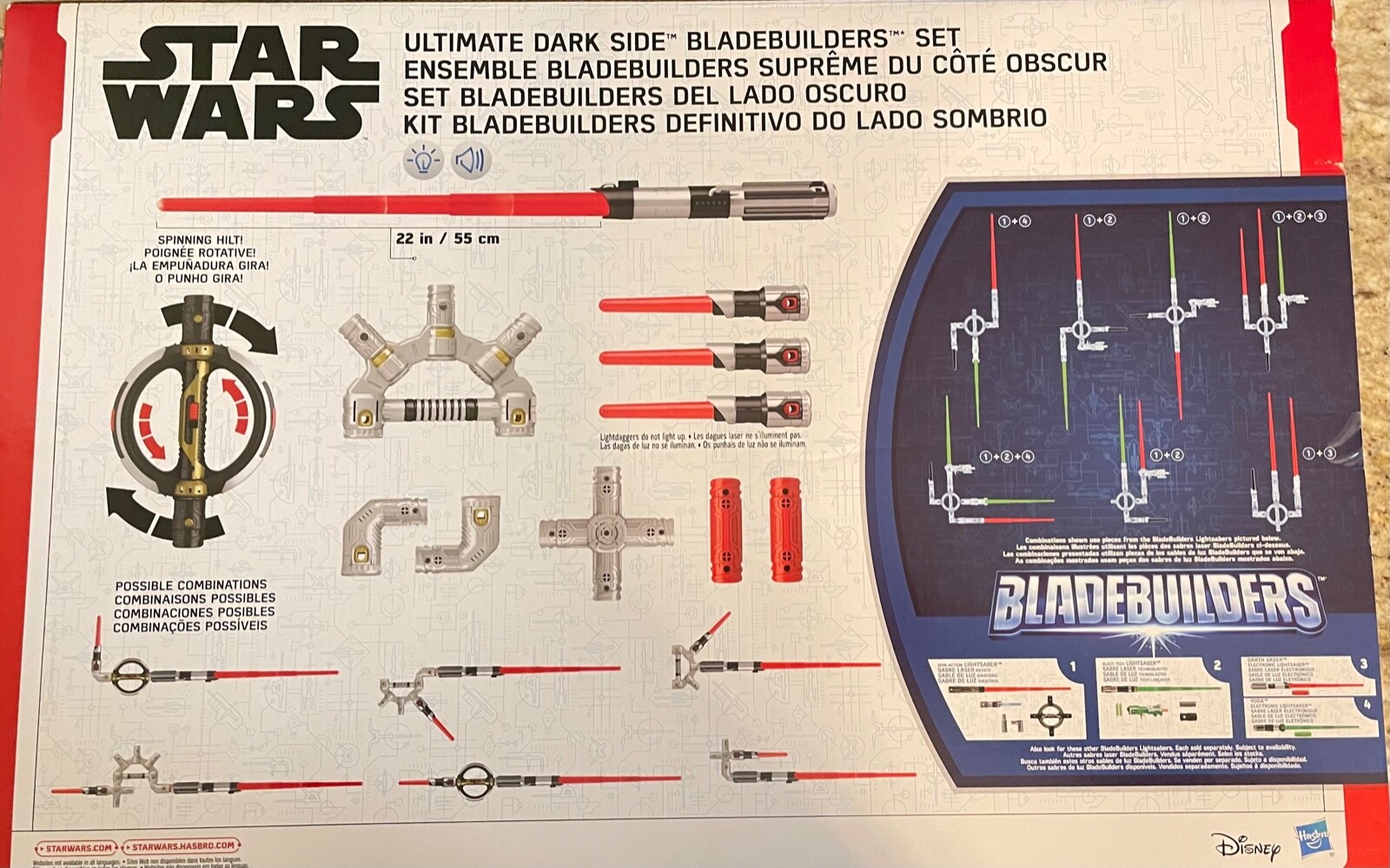 Disney Hasbro Star Wars Ultimate Dark Side Bladebuilders Set New Red ...