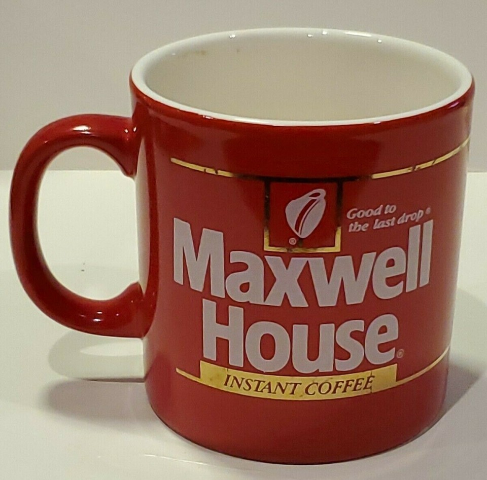 Vintage MAXWELL HOUSE Coffee Tea Cup Mug 12 oz Red Gold FPC England | eBay