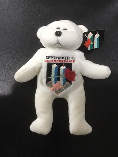 Plushland 911 Bears IN REMEMBRANCE SEPTEMBER 11 Twin Towers 8" Bean Bag ...