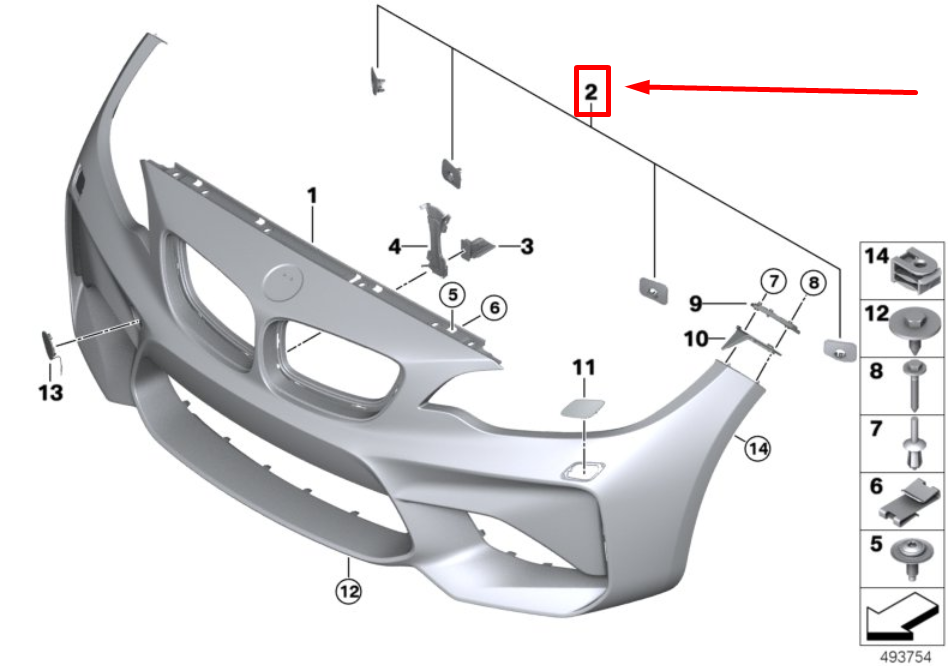 BMW 2 Coupe F87 Front Pdc Sensor Mounts Set 8746837 51118746837 NEW ...