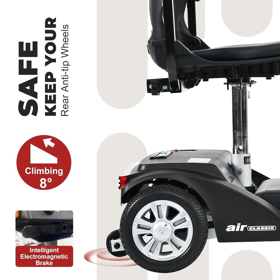 4 Wheel Mobility Scooters for Seniors 265 lbs Folding Lightweight 10 ...