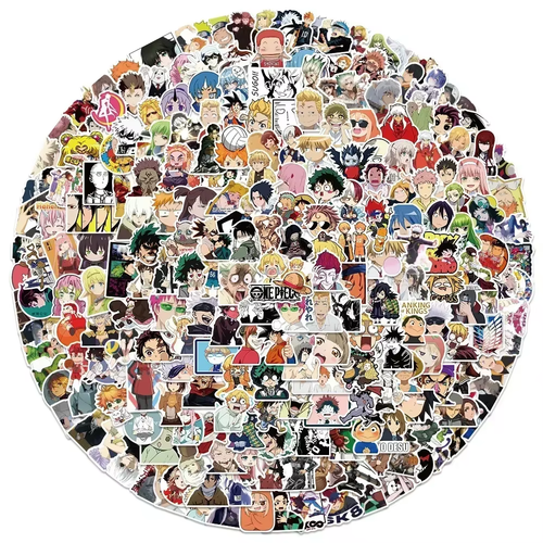 Anime Stickers 100 Pack Random Assortment One Piece Animation Variety ...