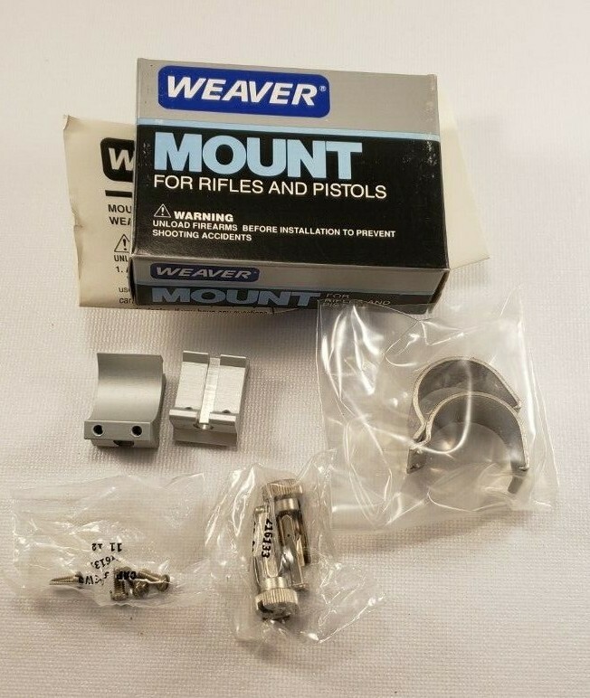 Weaver 1" LOW DET TOP MT RINGS Silver Finish 49034 Mount for Rifles ...