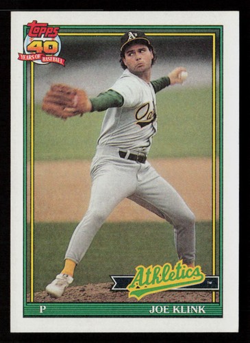 1991 Topps Joe Klink #553 Oakland Athletics Baseball Card | eBay