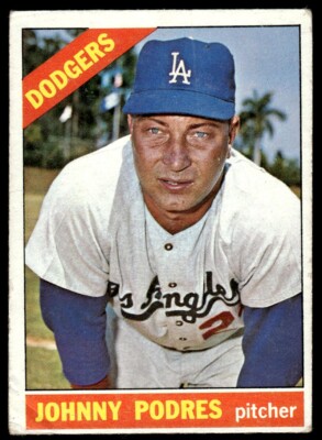 1966 Topps Johnny Podres*Set Break Los Angeles Dodgers #468 | eBay