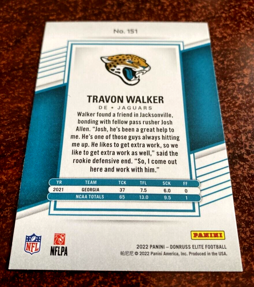 2022 Panini Elite - TREVON WALKER - #'d /999 Rookie RC #151 ...