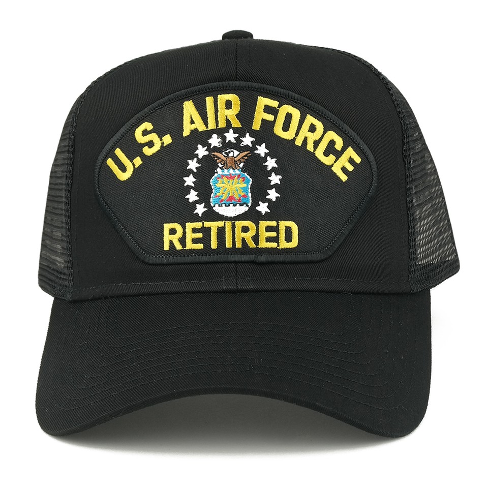 US AIR FORCE Retired Large Embroidered Iron on Patch Adjustable Mesh ...