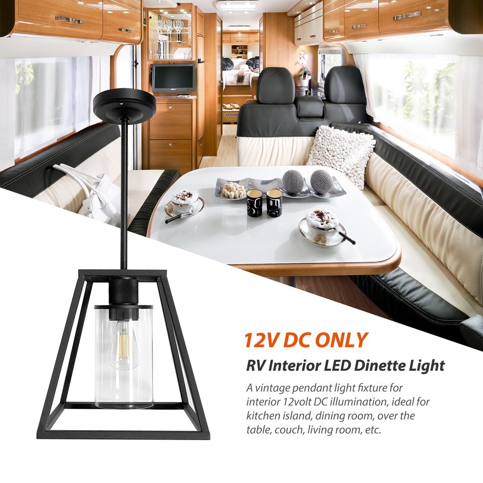 Cage 12V Vintage RV Camper Interior LED Pendant Ceiling Light Decor ...