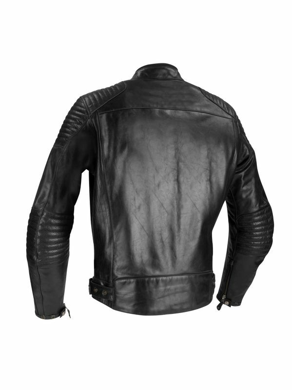 Black Leather Jacket Bering Morton with Approved Cafe Racer Protections ...