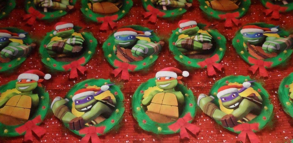 TEENAGE MUTANT NINJA TURTLES GIFT WRAP WRAPPING PAPER CHRISTMAS HOLIDAY ...