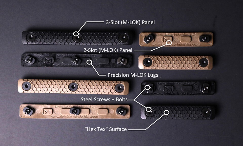 M-LOK rail cover grip panels - 3-pack/ (FDE / 2-slot) for MLOK rails | eBay