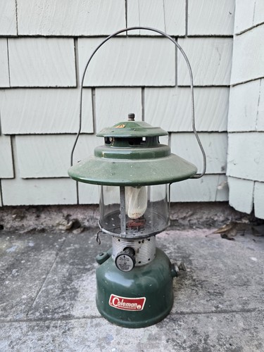 Vintage Coleman Model 228F Double Mantle Lantern Big Hat Green Untested ...