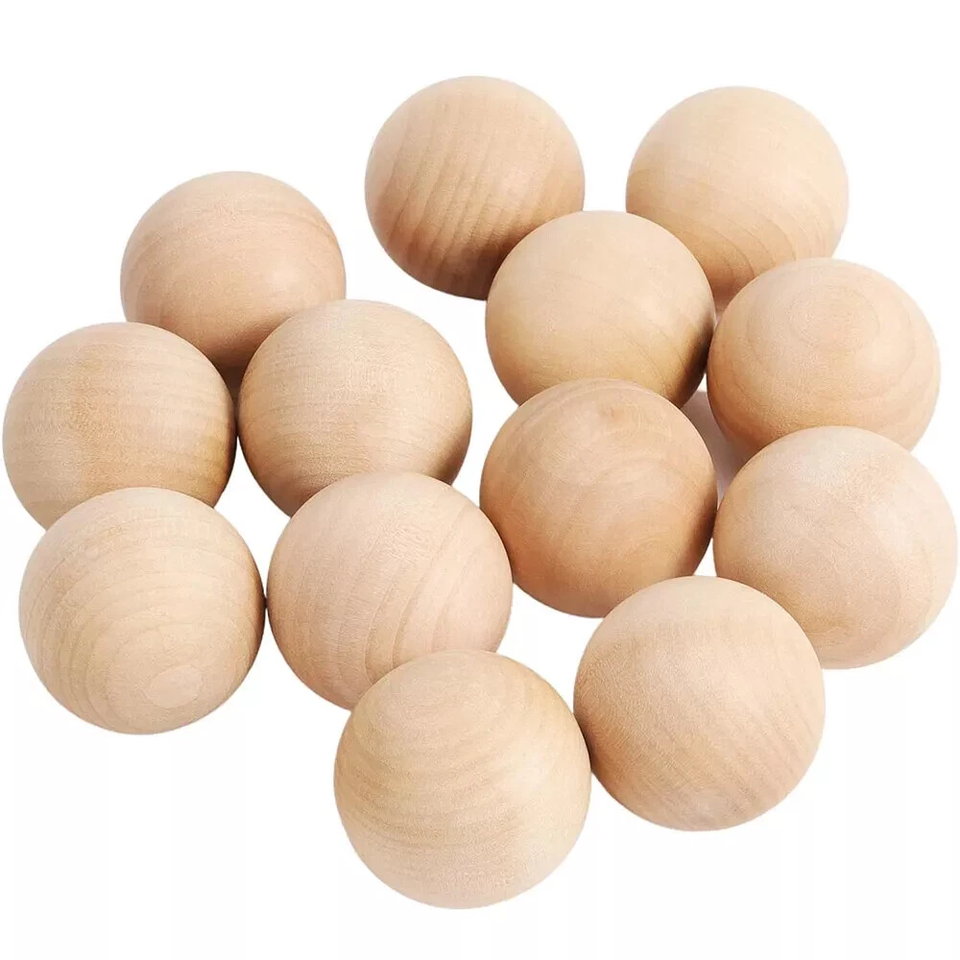 Natural Wood Solid Balls HardWood Wooden Ball DIY / Crafts / Game ∅ 6mm ...