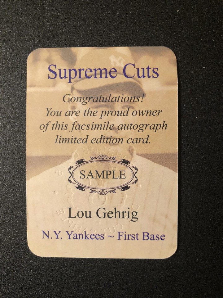 Signature Cuts Lou Gehrig Facsimile Card | eBay