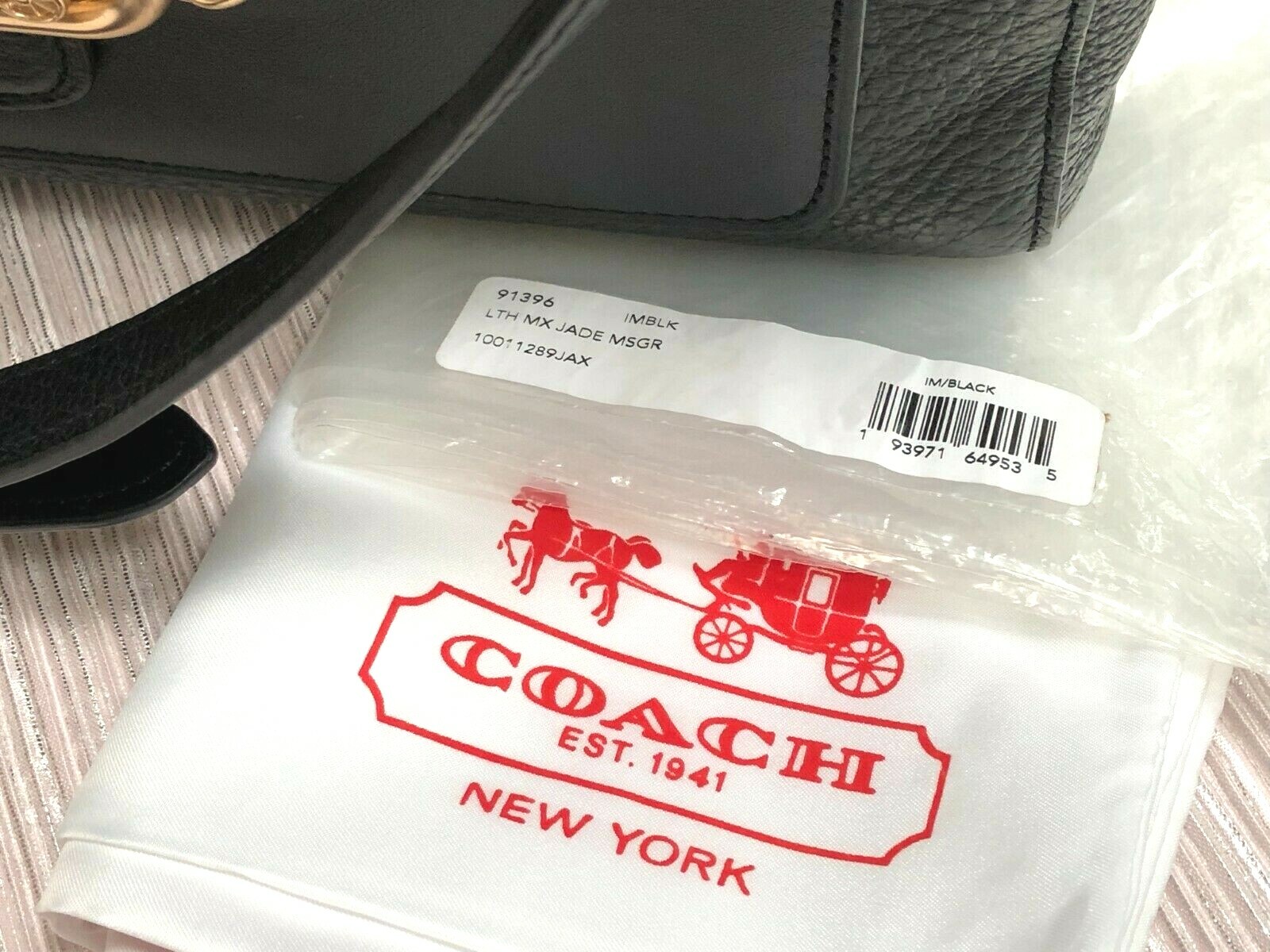 COACH Jade Messenger 91396 in Black Leather, Shoulder… - Gem