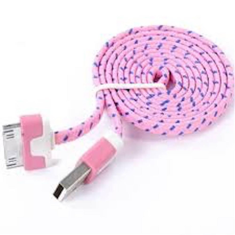 3FT Flat Braided USB data Sync power cord Charger Cable for iPhone 3G ...