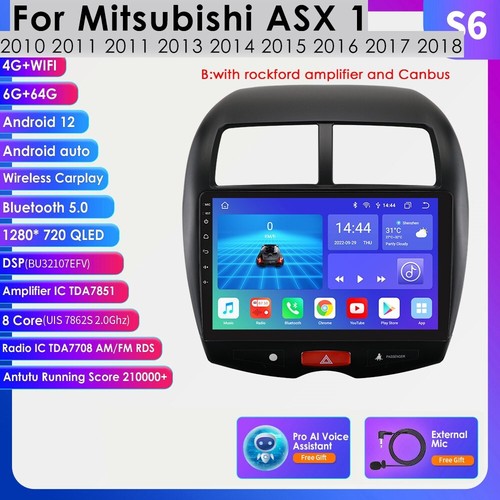 For Mitsubishi ASX1 2014-2018 Carplay Radio GPS Stereo 6+64G Android 12 ...