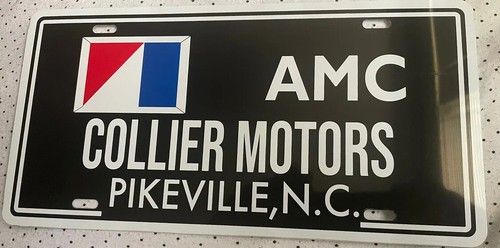 METAL COLLIER MOTORS AMC American Motors Dealer License Tag Plate ...