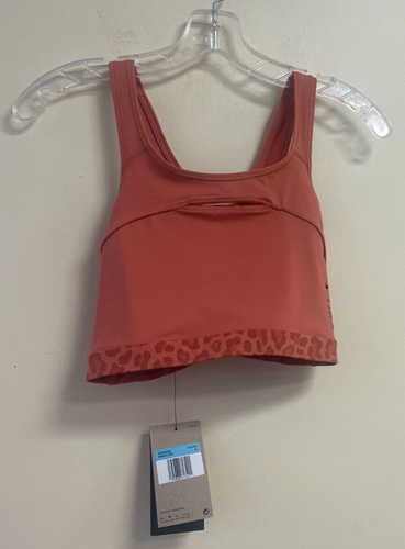 Nike Women's Dri Fit Swoosh Leopard Print Sports Bra Orange DM0633-827 ...