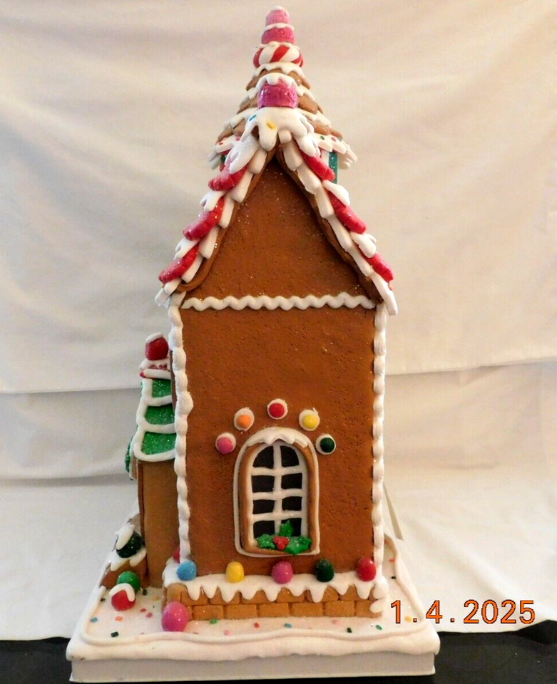 New Trimsetter Gingerbread House Castle Tower LED Lighted 19"x13"x9 ...