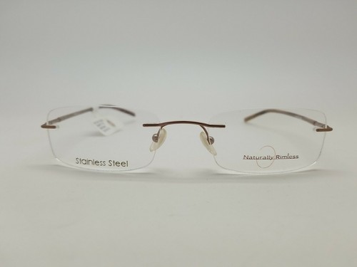 2 Units NEW Naturally Rimless Brown Prescription Eyeglass Frames 53-20 ...