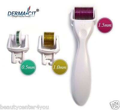 3-In-1 Derma Skin Roller Titanium 180/600/1200 Pins for Acne Wrinkles ...