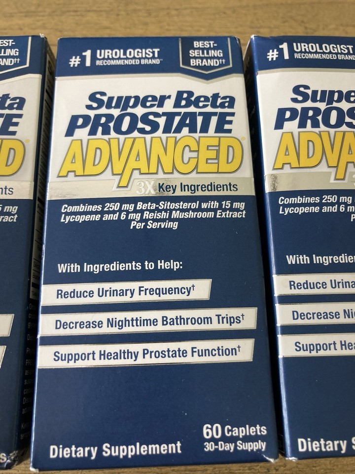 2 Super Beta Prostate Advanced Prostate Support 60 Caps Each Exp: 07 ...
