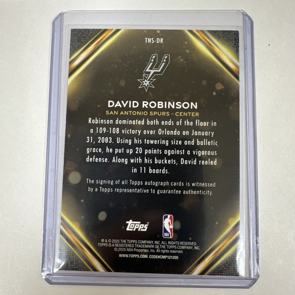 2025-26 Topps David Robinson Notch Signatures Spurs Auto /99 FIRST ...