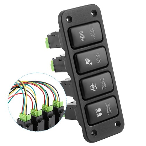 Car 4 Switch Panel Driving Light Blu Ray Switch Push Button Parts For ...