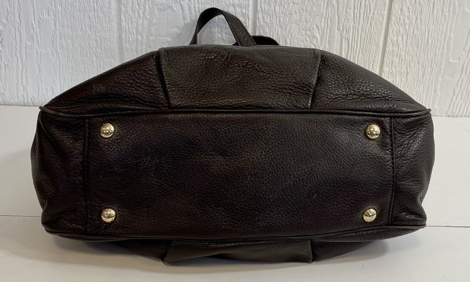 Michael Kors Fulton brown Pebble Leather Large Shoulder Bag Tote Purse ...