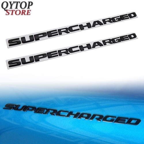 2pcs Black Metal Supercharged Sport Car Trunk Fender Emblem Badge Decal ...