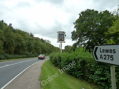 Photo 12x8 A275 passing the sign for the Five Bells at Chailey South ...